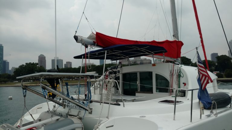 38' Lagoon Catamaran - Laced On Bimini | Chicago Marine Canvas | Custom ...